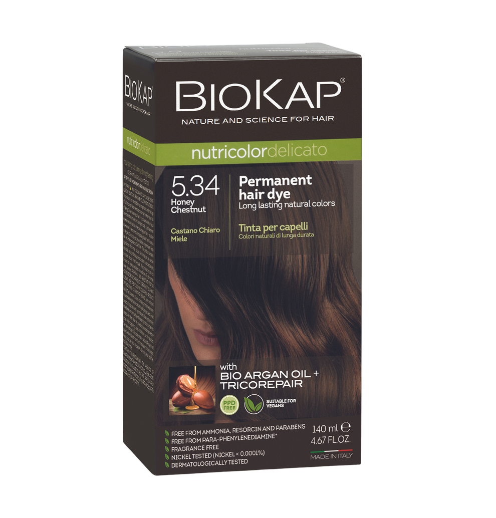 BioKap Nutricolor Delicato 5.34 Honey Chestnut Permanent Hair Dye – L ...
