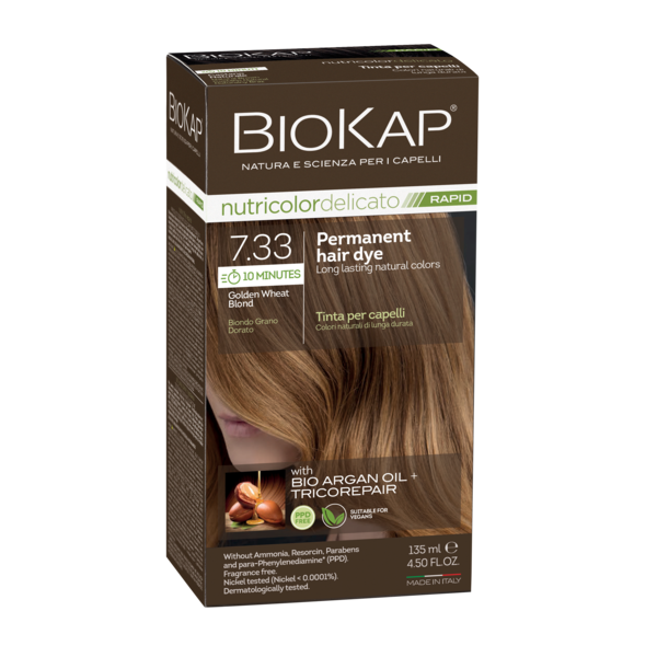 BioKap Nutricolor Rapid 7.33 Golden Blond Wheat Permanent Hair Dye – L ...