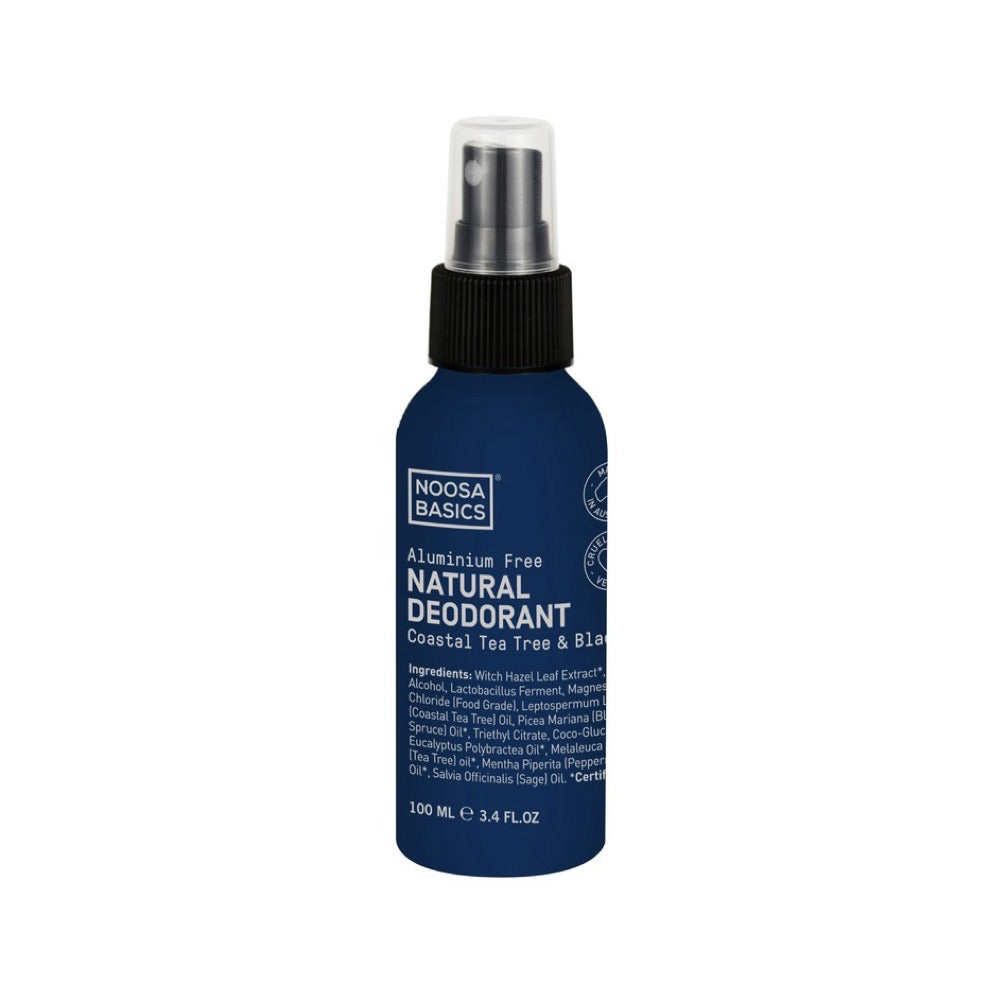 NOOSA BASICS Natural Deodorant Spray - Coastal Tea Tree & Black Spruce ...
