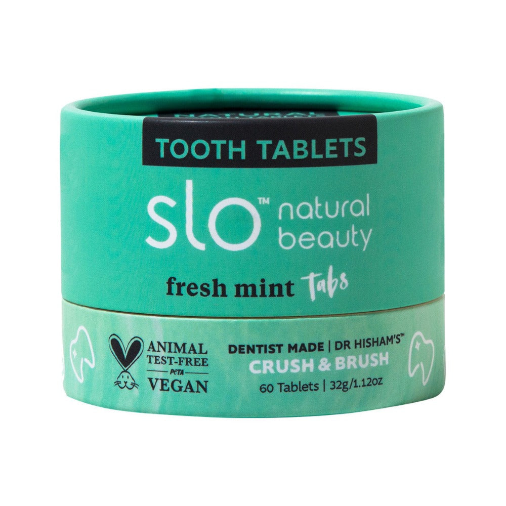 Slo Natural Beauty Tooth Tablets (Crush & Brush) Fresh Mint Tabs 60t ...
